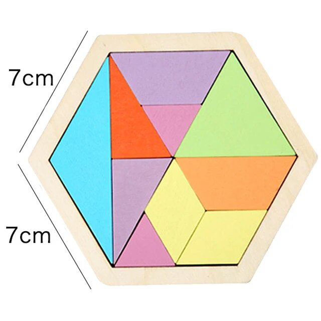 Деревянные головоломки YunDuo BaBy для детей от 3 лет 7cm tangram