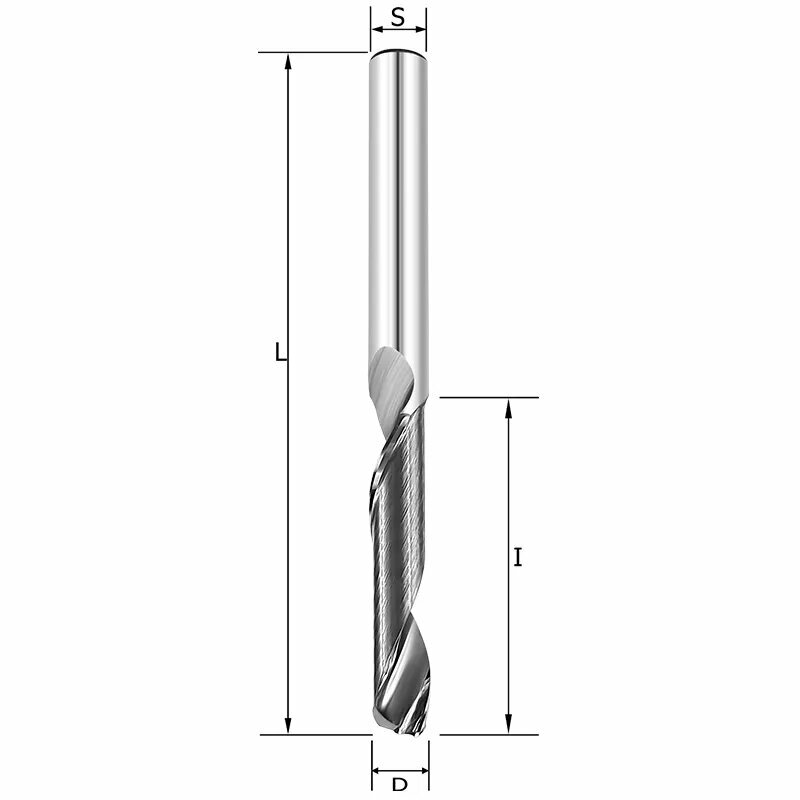 Фреза спиральная по алюминию Z1 D=3.175x8x38 S=3.175 Rotis 138.310838AL1