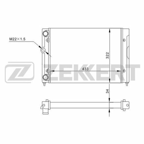 Основной радиатор (двигателя) ZEKKERT mk1510 для VW Golf III, Vento