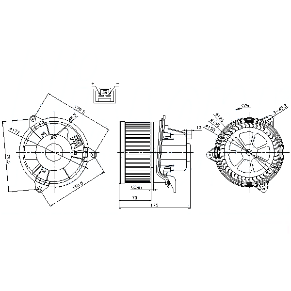 NISSENS 87027 (1062247 / 1092286 / 1111936) вентилятор отопителя\ Ford (Форд) Focus (Фокус) 1.4-1.8tdi 98-04 ccw
