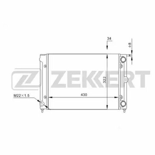 Радиатор охлаждения ZEKKERT mk1029 для VW Golf I, II, Jetta I, II, Scirocco