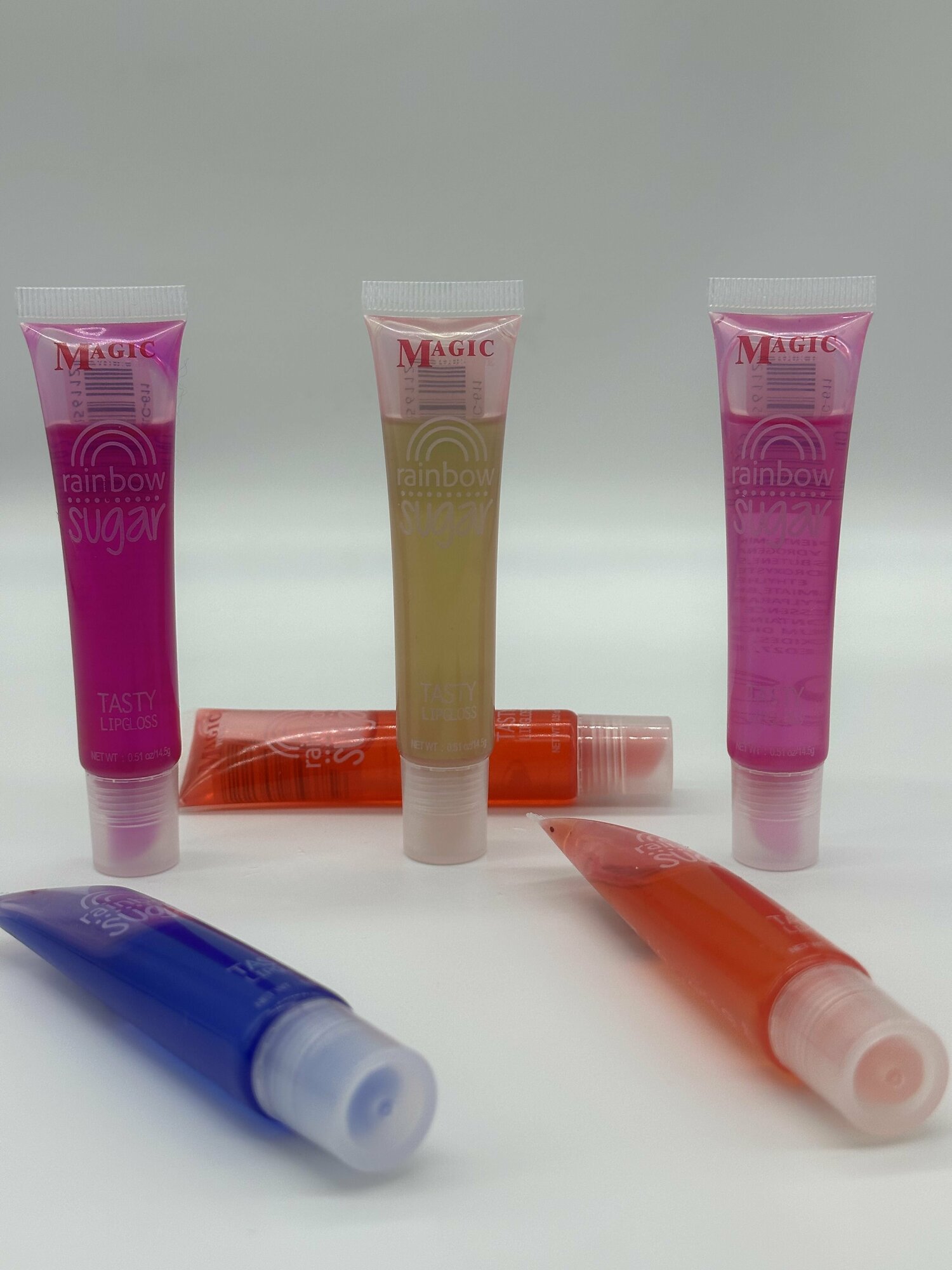 Набор блеск для губ Rainbow SUGAR с сладким ароматом 6 штук