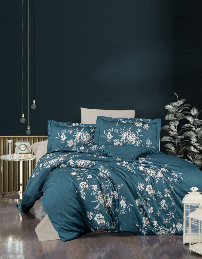 Комплект сатинового белья Arya бирюзовый Karven (бирюзовый), Семейный (наволочки 50х70 и 70х70)