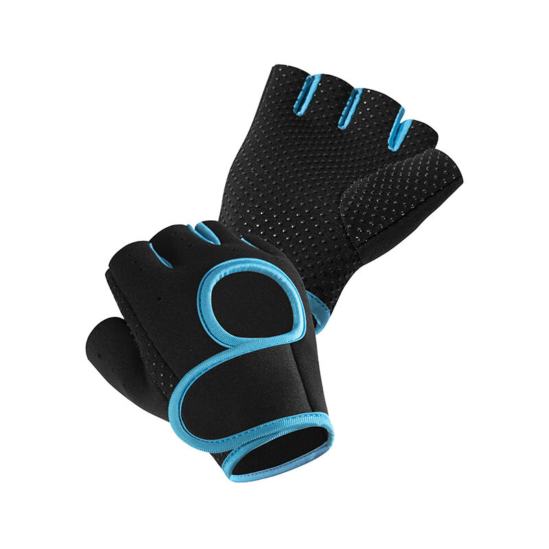 Перчатки для фитнеса, нескользящие, женские, размер L, синие