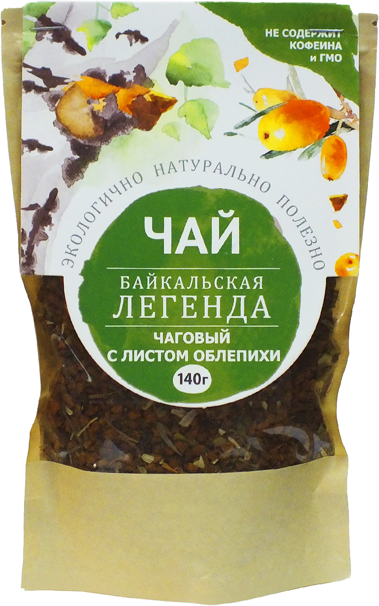 Чай "Байкальская Легенда" чаговый с листом облепихи, 140 г, Байкальская Легенда