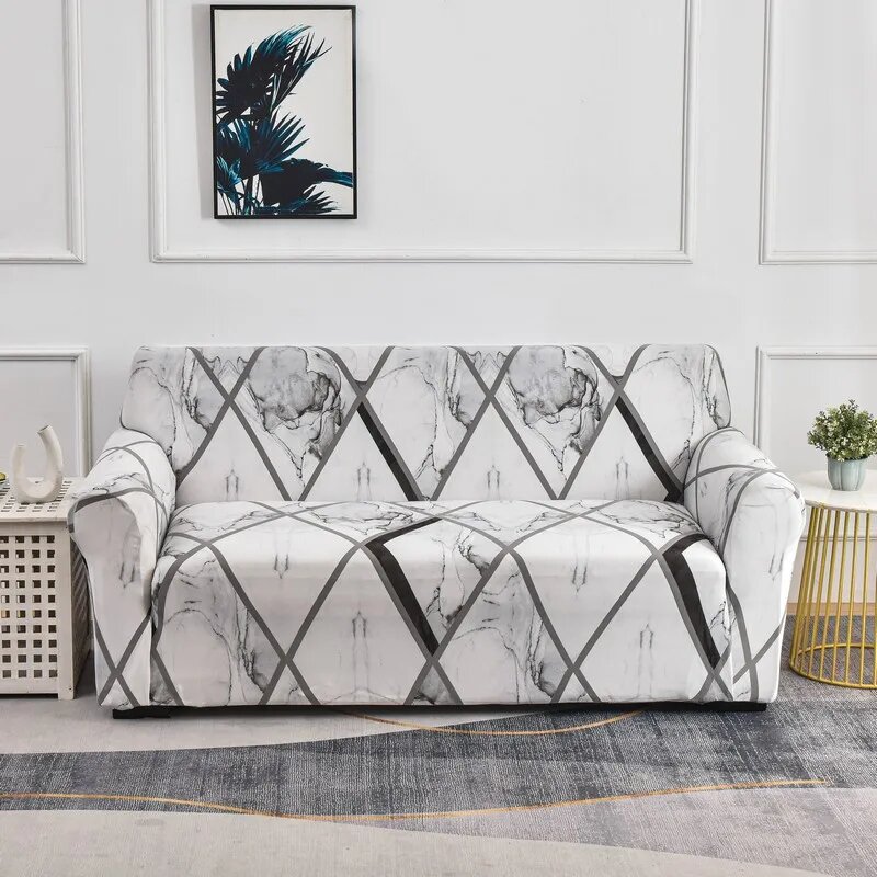 Серый эластичный чехол на диван S-EMIGA 4-seater 235-300cm, color 23