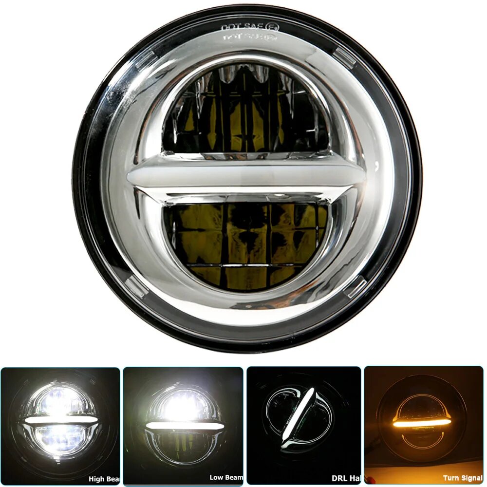 5,75-дюймовая фара 5 3/4 дюйма DRL для мотоцикла Harley Dyna Iron 883 Street Bob FXDB VRSVD VRSCDX XG Round Moto Lamp