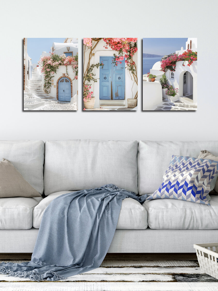 Картины на холсте LOFTime комплект3 шт 30Х40 санторини К-723-3040