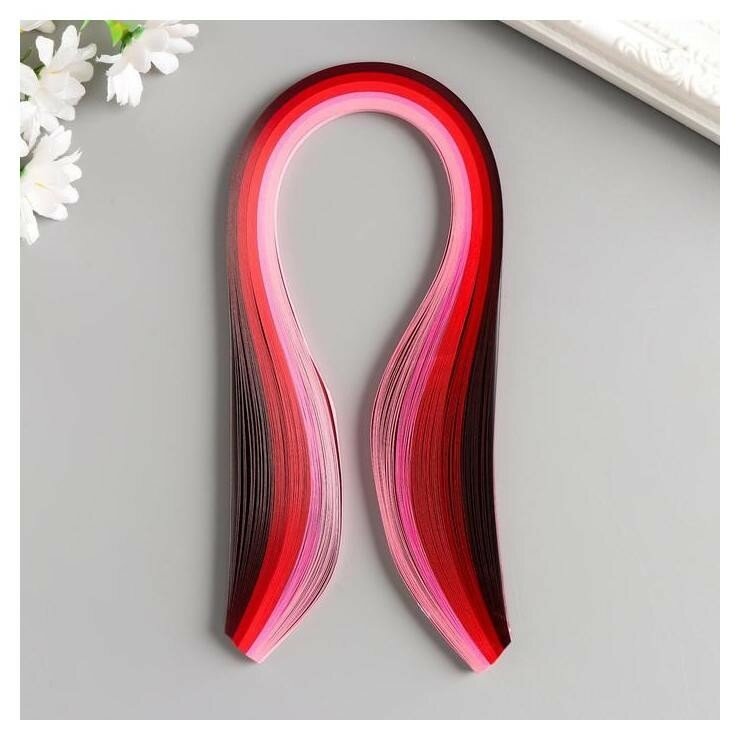 NNB Полоски для квиллинга 100 полосок плотность 120 гр "Оттенки красного" ш. 0,5 см длина 39 см 517733