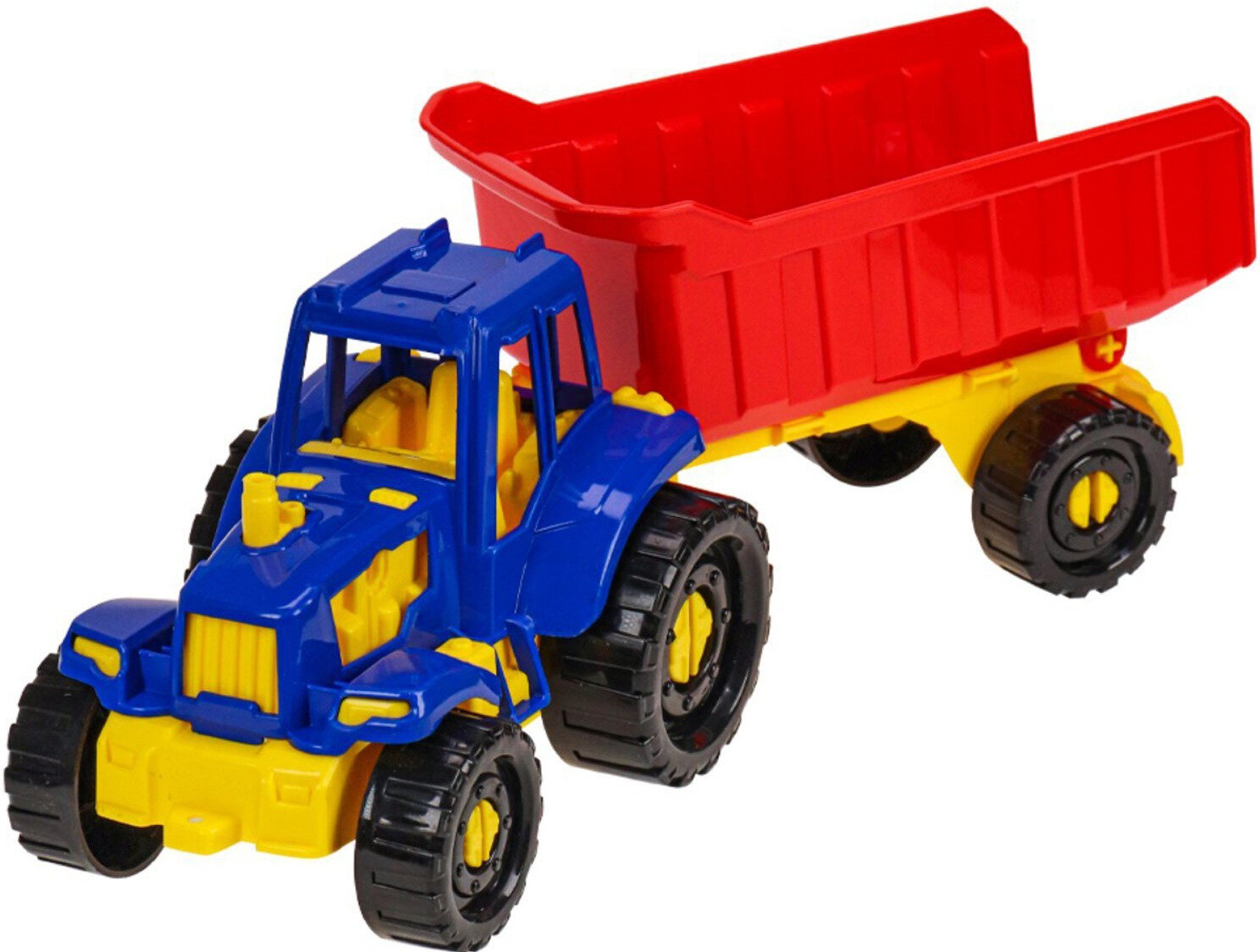 Пластиковая модель Трактор "Иван" с прицепом Классический для детей, игрушка для песочницы и дома