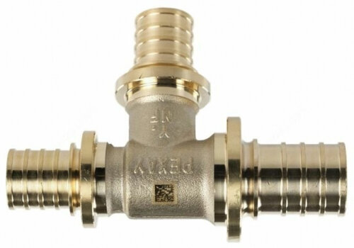 Тройник Rehau RAUTITAN 25, 16, 20, с уменьшенным боковым и торцевым проходами, DZR латунь (MX)