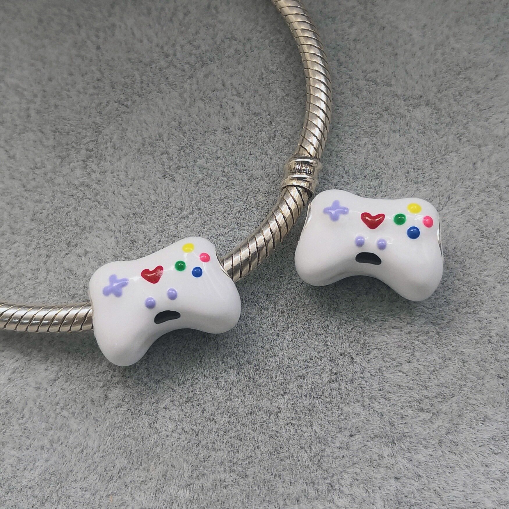 Бисерный браслет S925, с каплями масла, для игровой консоли, черный