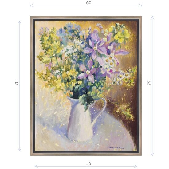 Картина Декор Депо Ксении Черномор Луговой цвет Матовый холст в раме 75х60 см