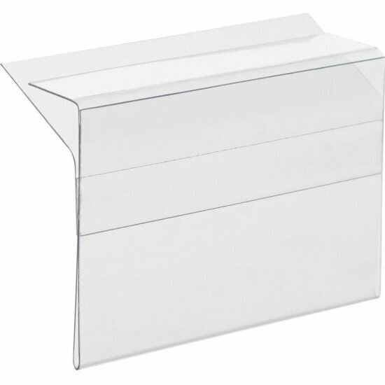 Ценникодержатель Комус пластиковый 60x40 мм для стеклянных полок толщиной 5-8 мм прозрачный (10 штук в упаковке)