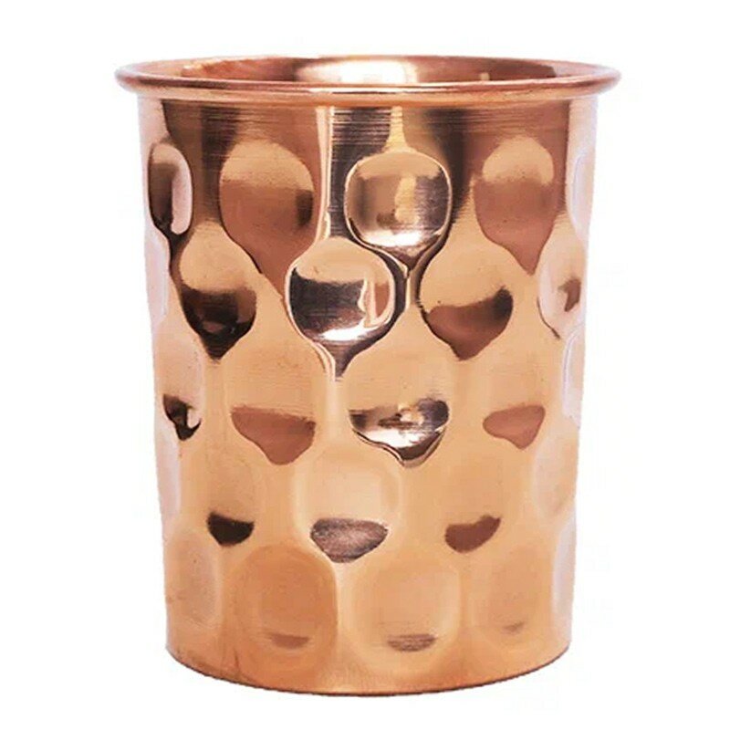 Медный стакан рельефный для настаивания воды, 300 мл