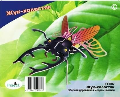 Деревянный конструктор Жук-холостяк, Чудо-дерево, сборная деревянная модель