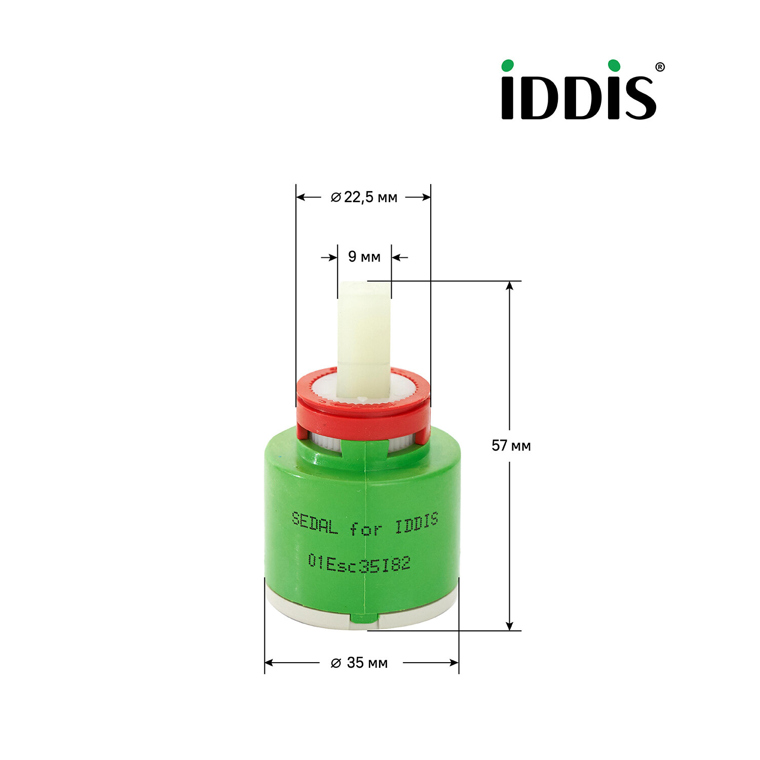 Картридж для смесителя IDDIS 35 мм, EcoStop, EcoControl, 01 01ESC35i82
