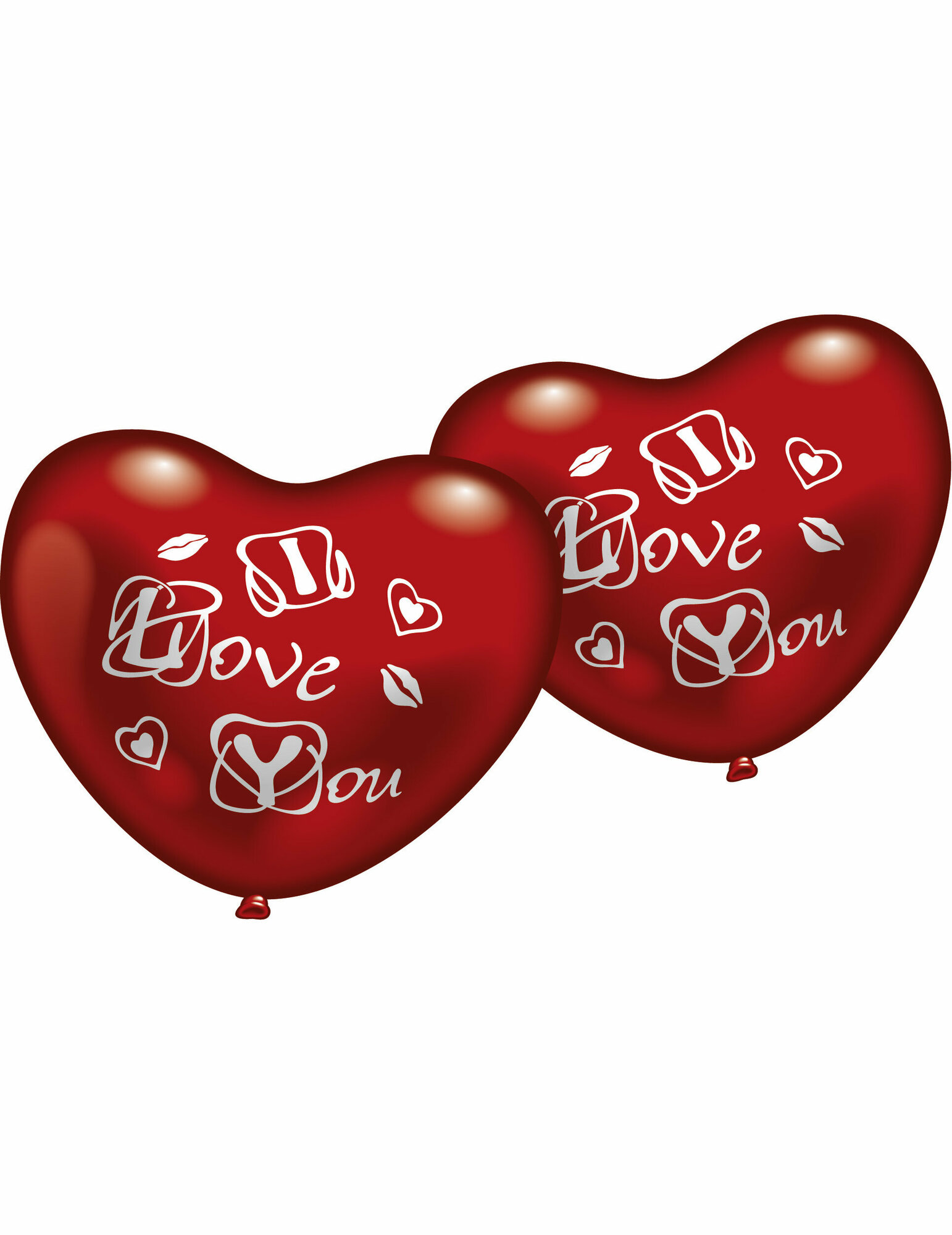 Набор надувных шаров 50 шариков-сердечек "I Love you" арт.610254FN