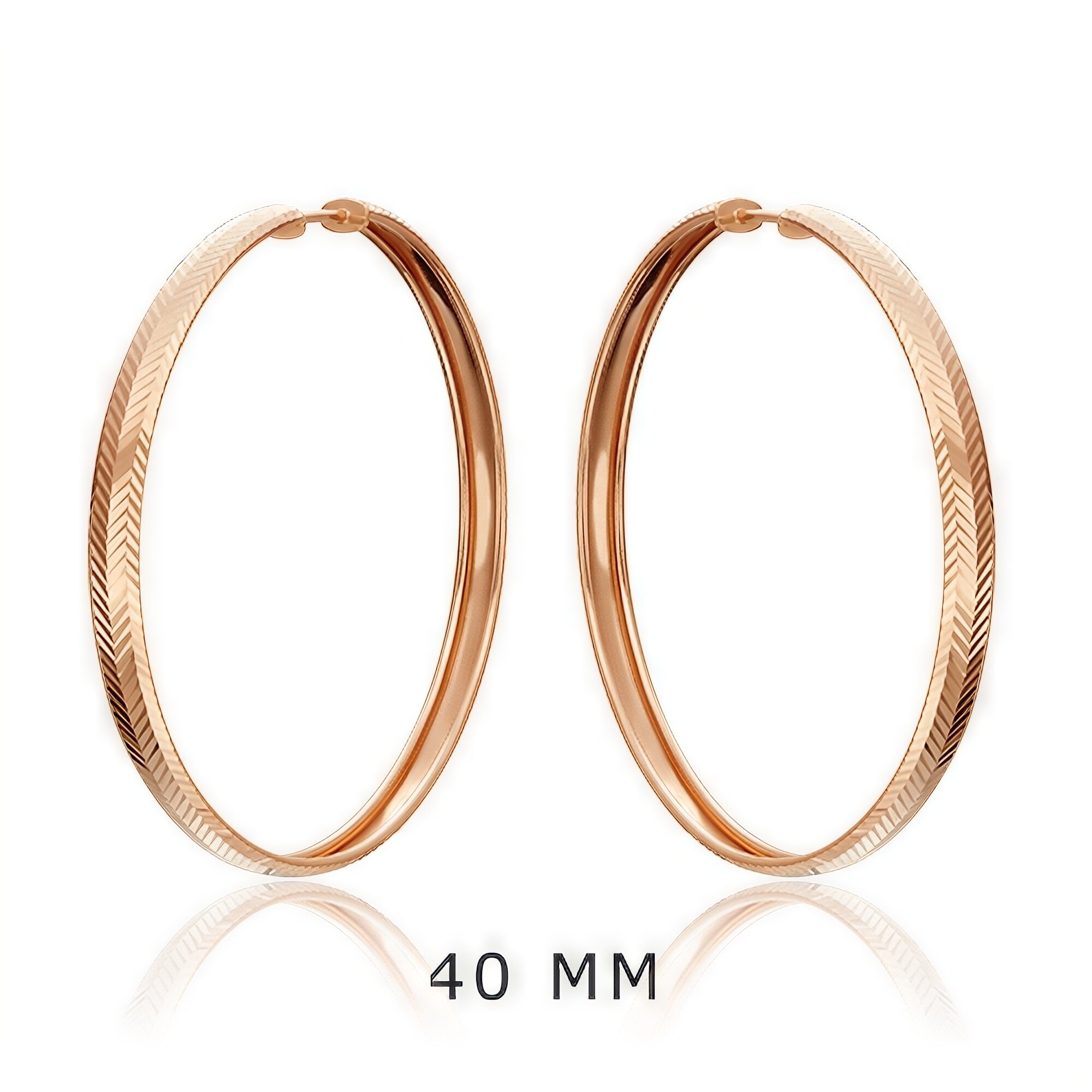 Серьги конго, красное золото, 585 проба
