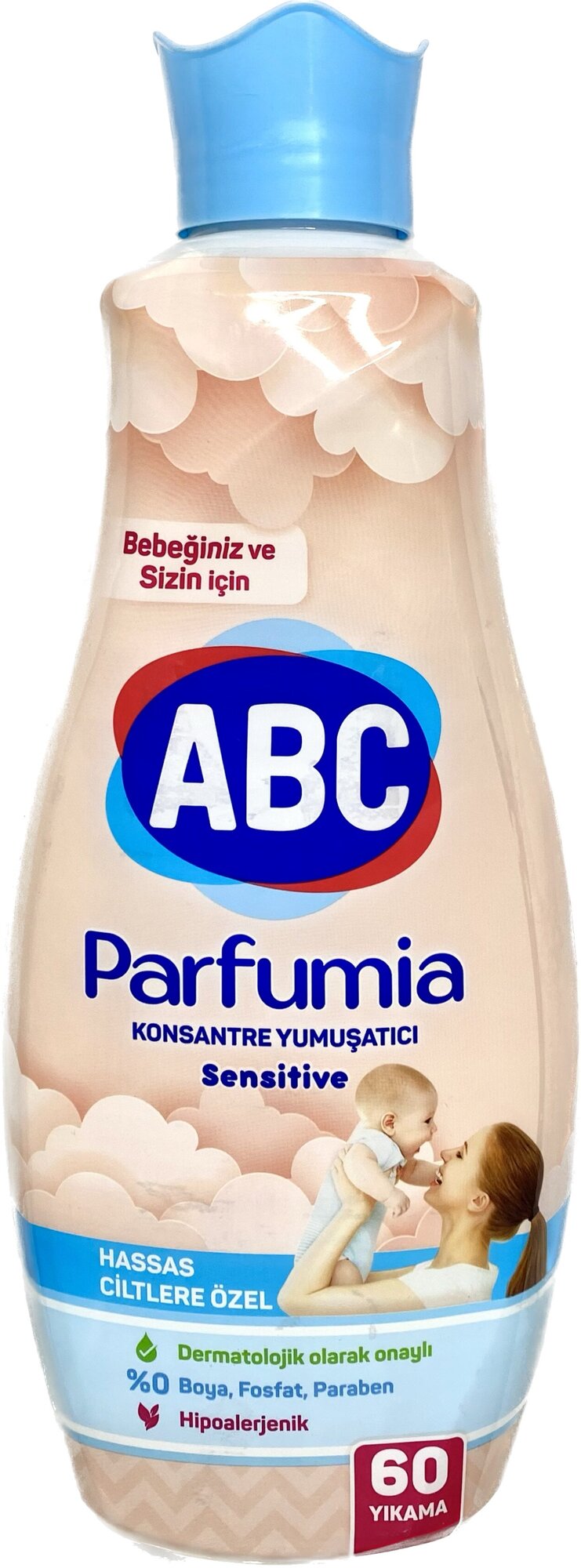 Концентрированный кондиционер для белья АВС для чувствительной кожи, 1440 мл./ Смягчитель для белья / Турция