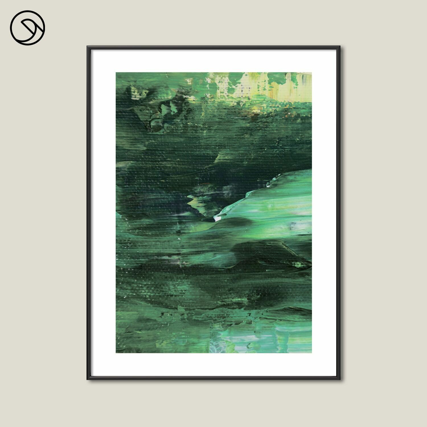 Постер на стену в раме 50х70 Postermarkt Абстракция Зеленая #1