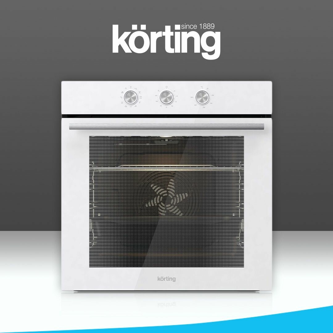 Духовой шкаф Korting OKB 3821 EW ширина 60 см, объем 77 литров, гриль, 10 режимов, белый