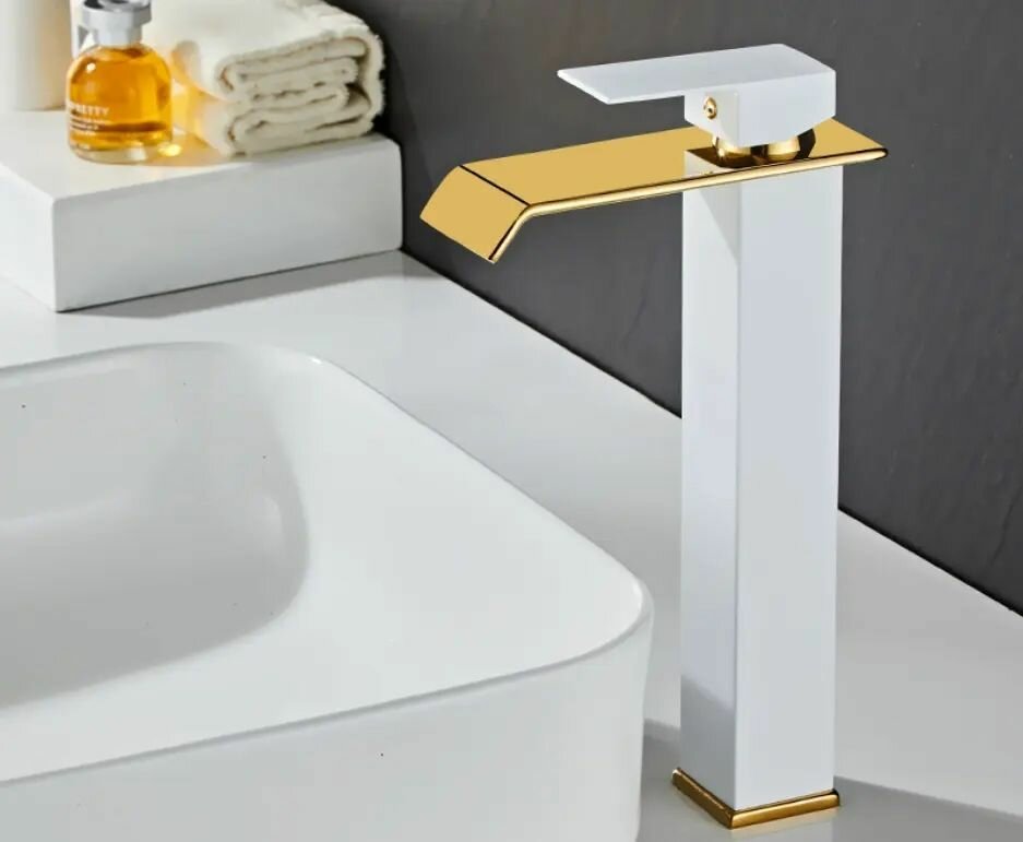 Кран для умывальника с плоской палубой Нержавеющая сталь Кран для ванной Черный / Серебряный / Белый / Золотой