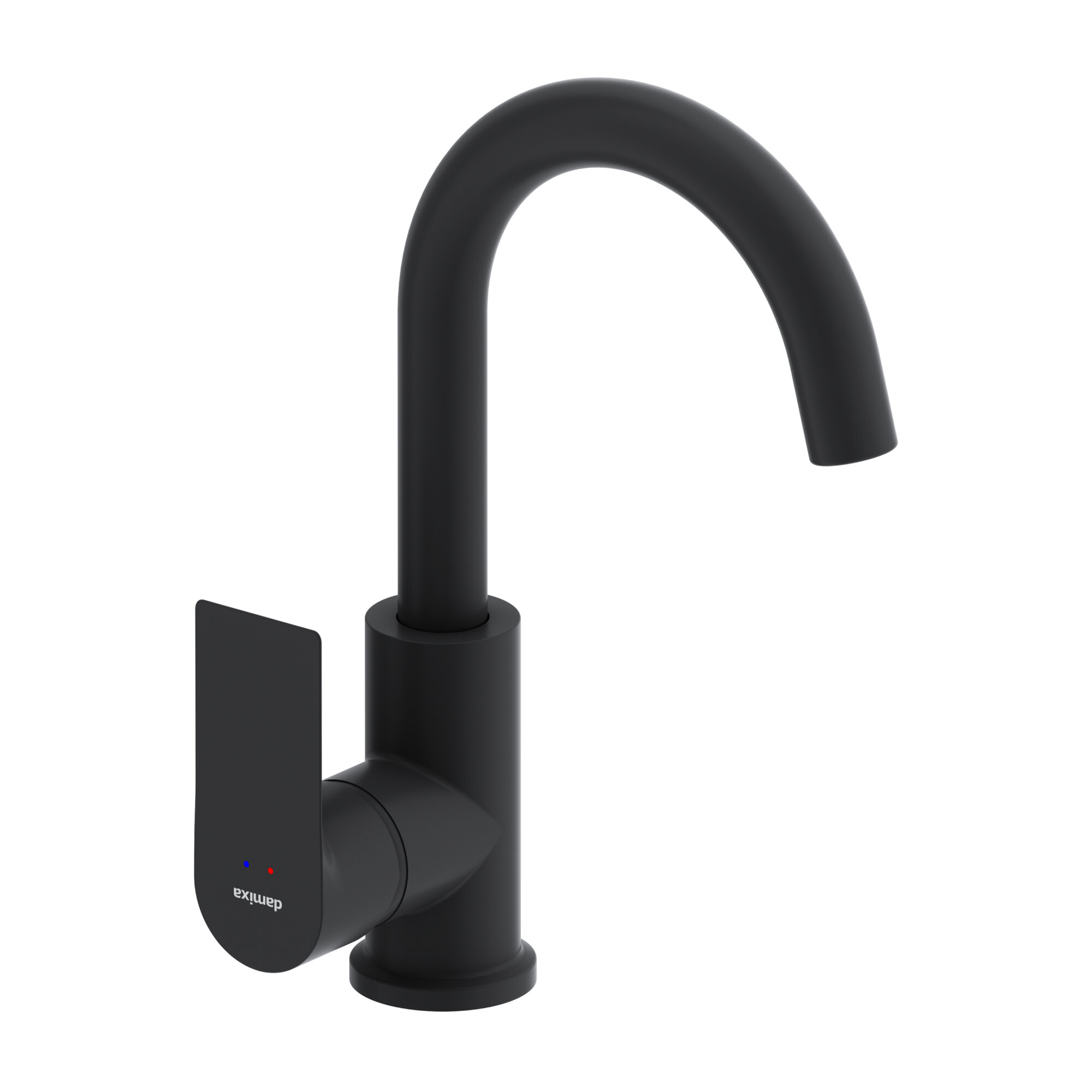 Смеситель для раковины Damixa Timber, черный, высокий поворотный излив 181 см