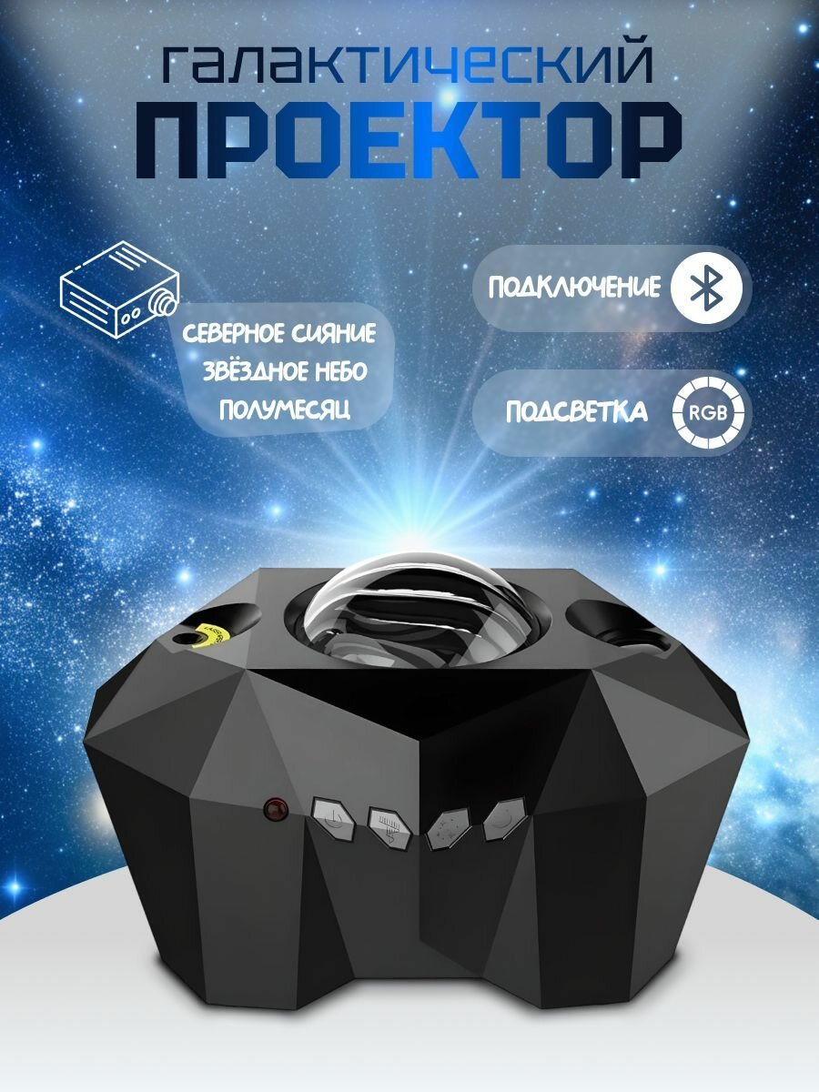 Галактический LED ночник с функцией Bluetooth колонки