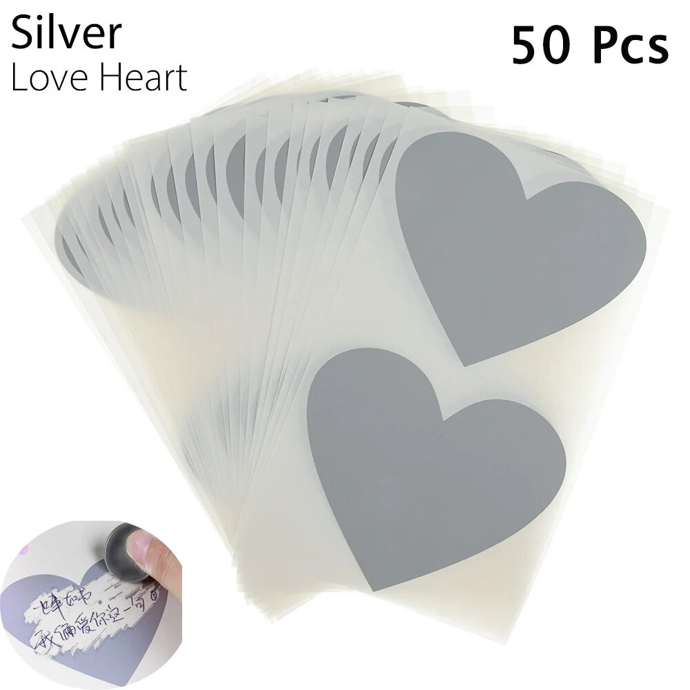 Серебряные наклейки Love Heart 50 шт.