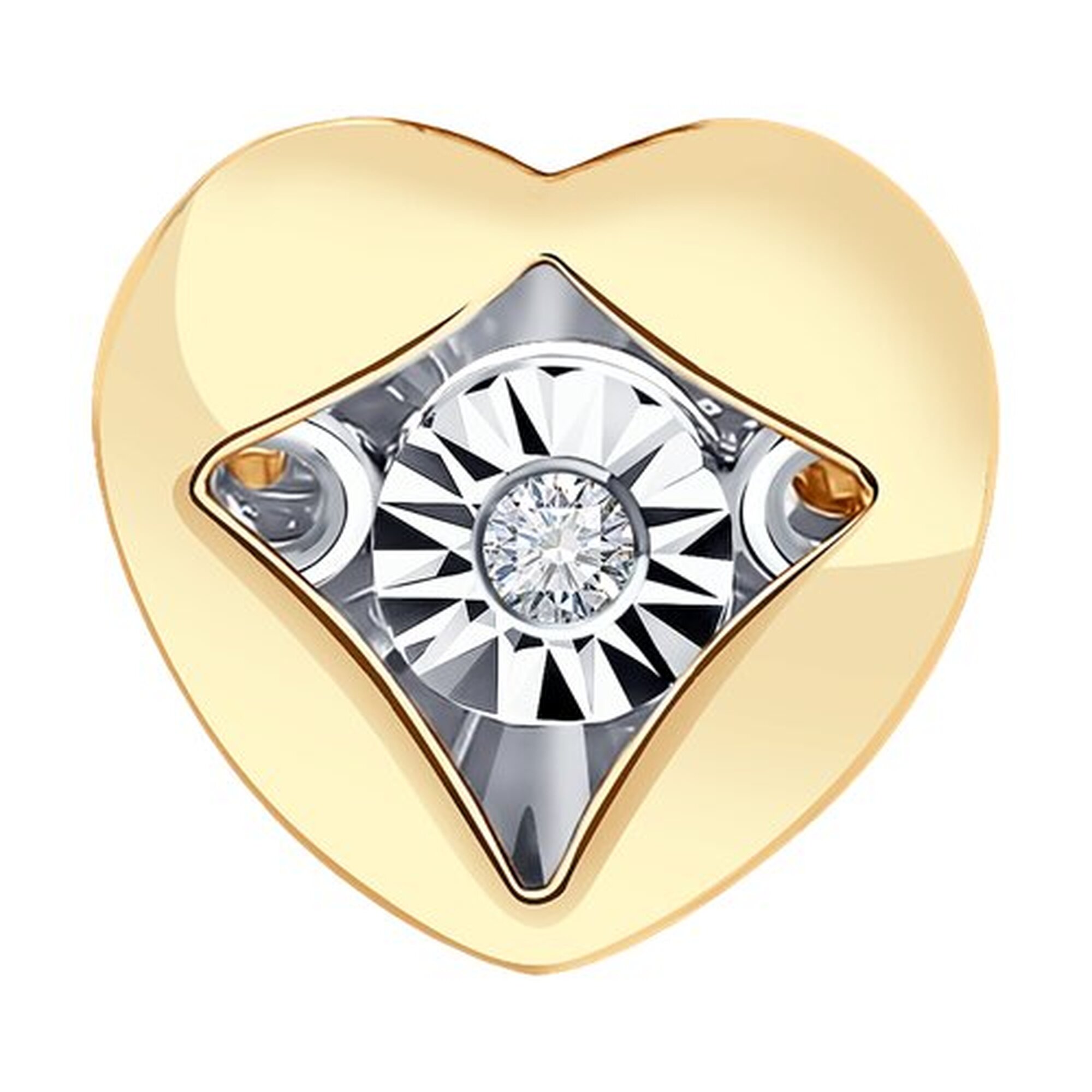 Подвеска, красное золото, 585 проба, бриллиант