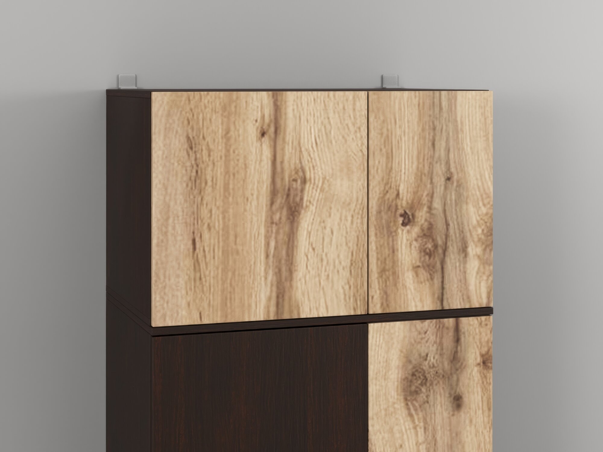 Есэндвич Лаворо Антресоль для шкафа двухстворчатого 80х50х52 см, левая (Венге/Дуб вотан)