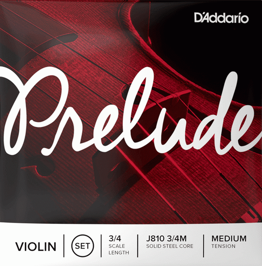 J810-3/4M Комплект струн для скрипки (аккорд) 3/4 PRELUDE D`Addario , среднего натяжения