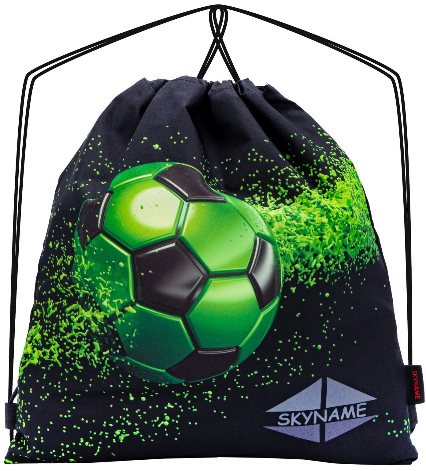 Мешок для сменной обуви SkyName для мальчика увеличенного размера 45 х 40 см с лямками из шнурков