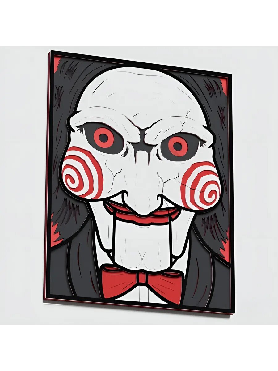 3D Картина по номерам из дерева Страшная марионетка