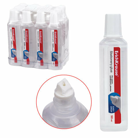 Клей канцелярский Erich Krause силикатный, 50 мл, с пластиковым наконечником (13937)