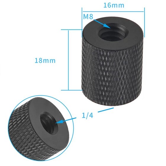 Адаптер M8-1/4" черный