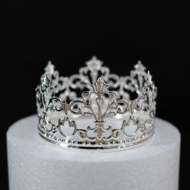 Металлическая корона для торта MOONBIFFY silver Small