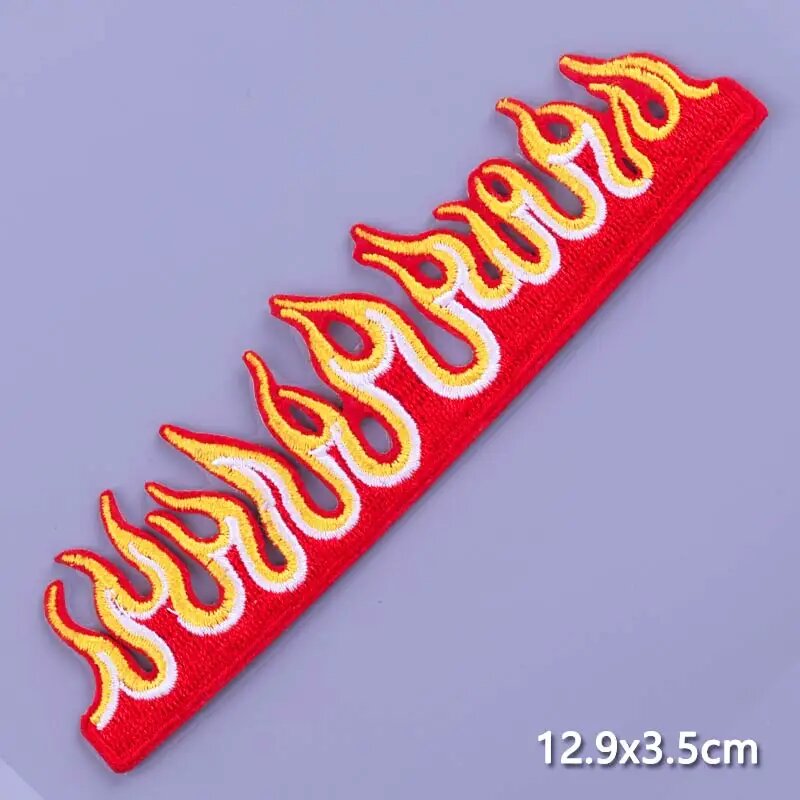 Нашивка на одежду "Огонь" оранжевая, 12.9x3.5 см, PE1806CT