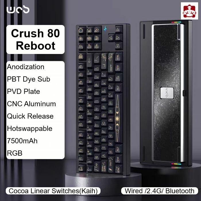 Клавиатура WOB Crush 80 Reboot, Astrological Black/Anodization/PBT Dye Sub Keycaps