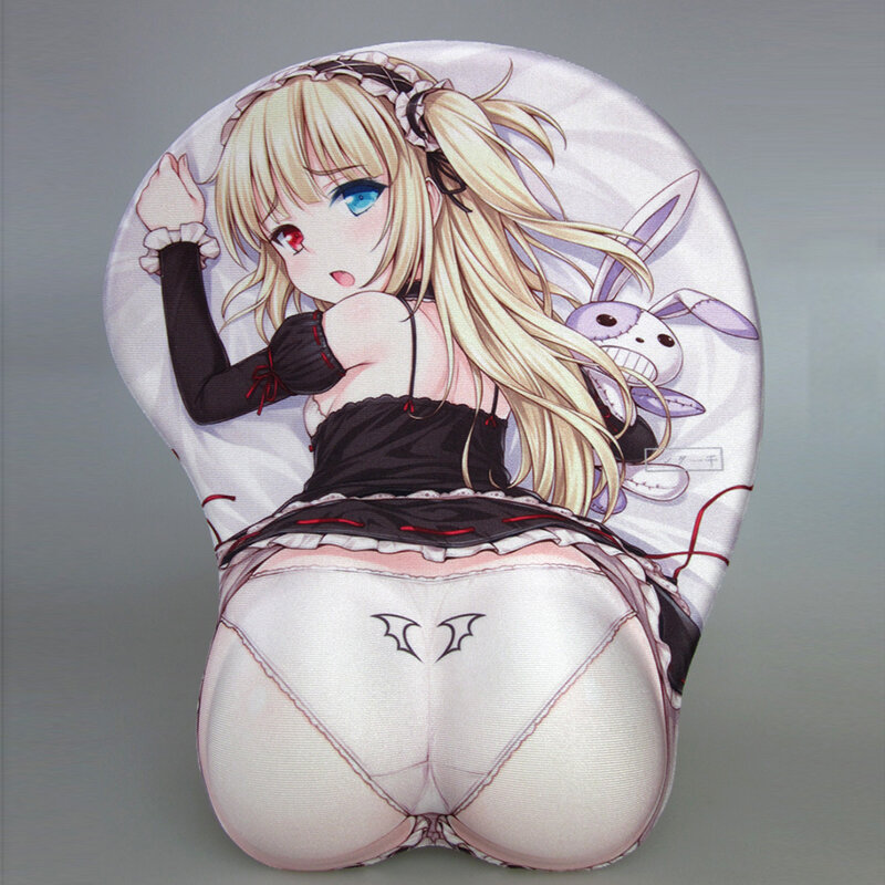 Аниме 3D Коврик для мыши с подогревом запястья, белый, зеленый, оранжевый