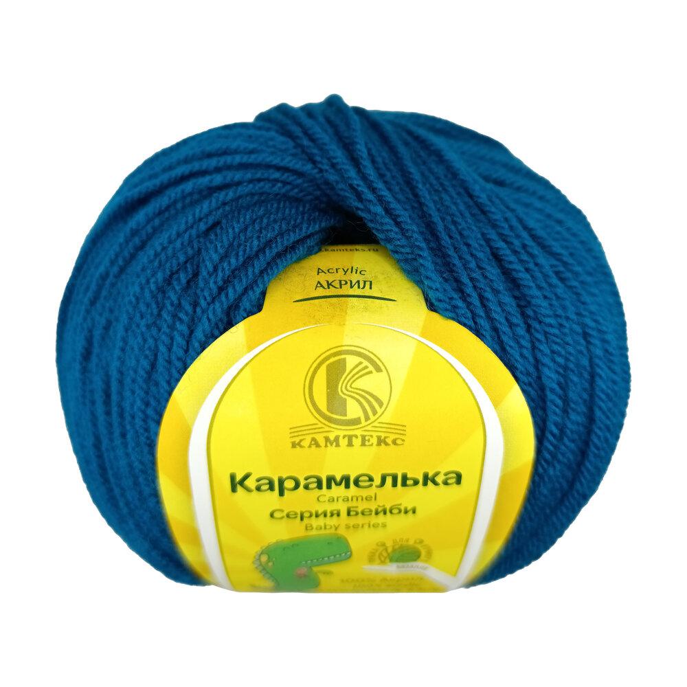 Пряжа для вязания Камтекс Карамелька 139 морская волна 50 гр/175 м 100% акрил