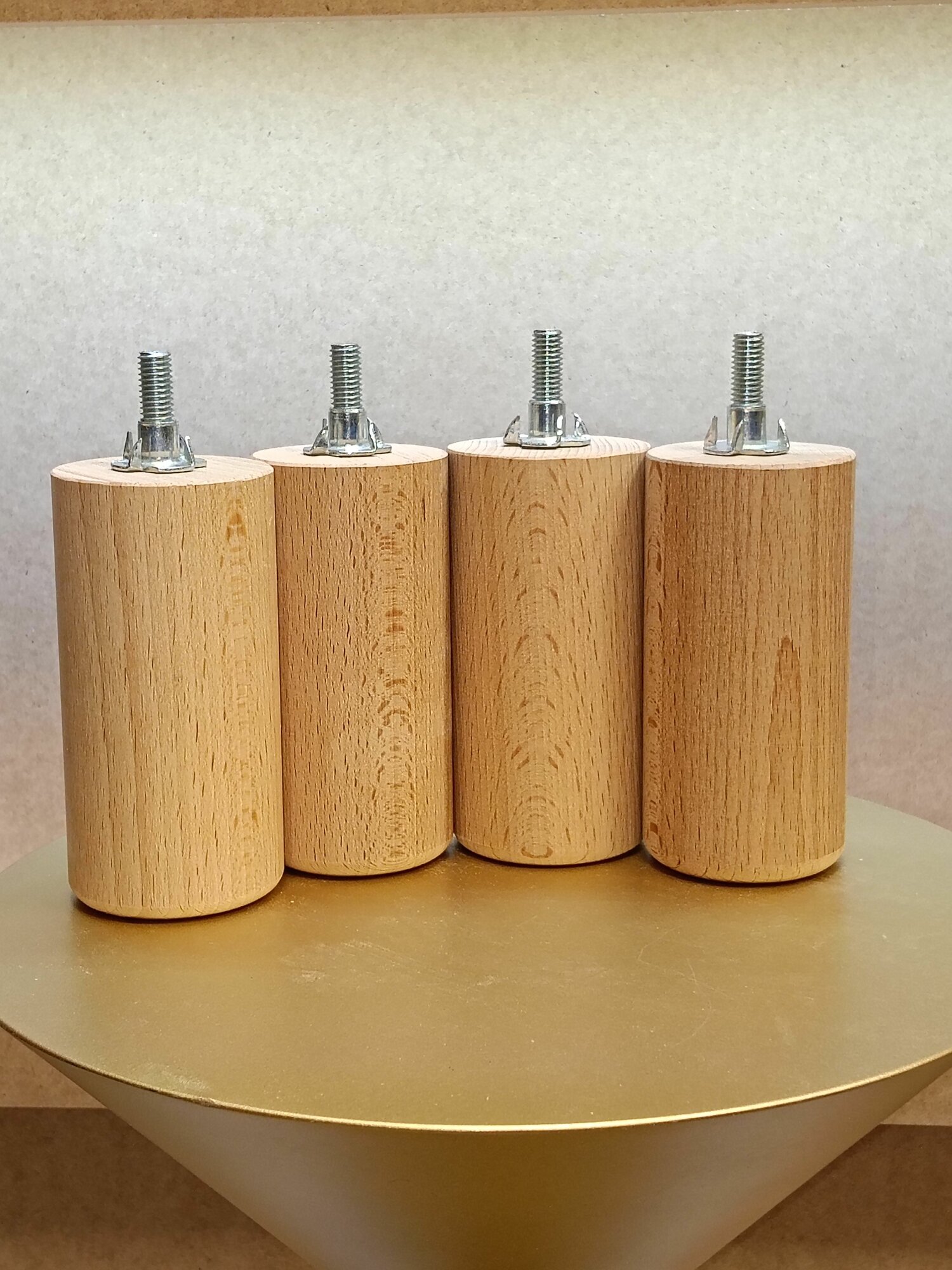 170 мм. Бук 4 шт./Ножки для кровати полированные/Крепеж (шпилька М8, усовая гайка)