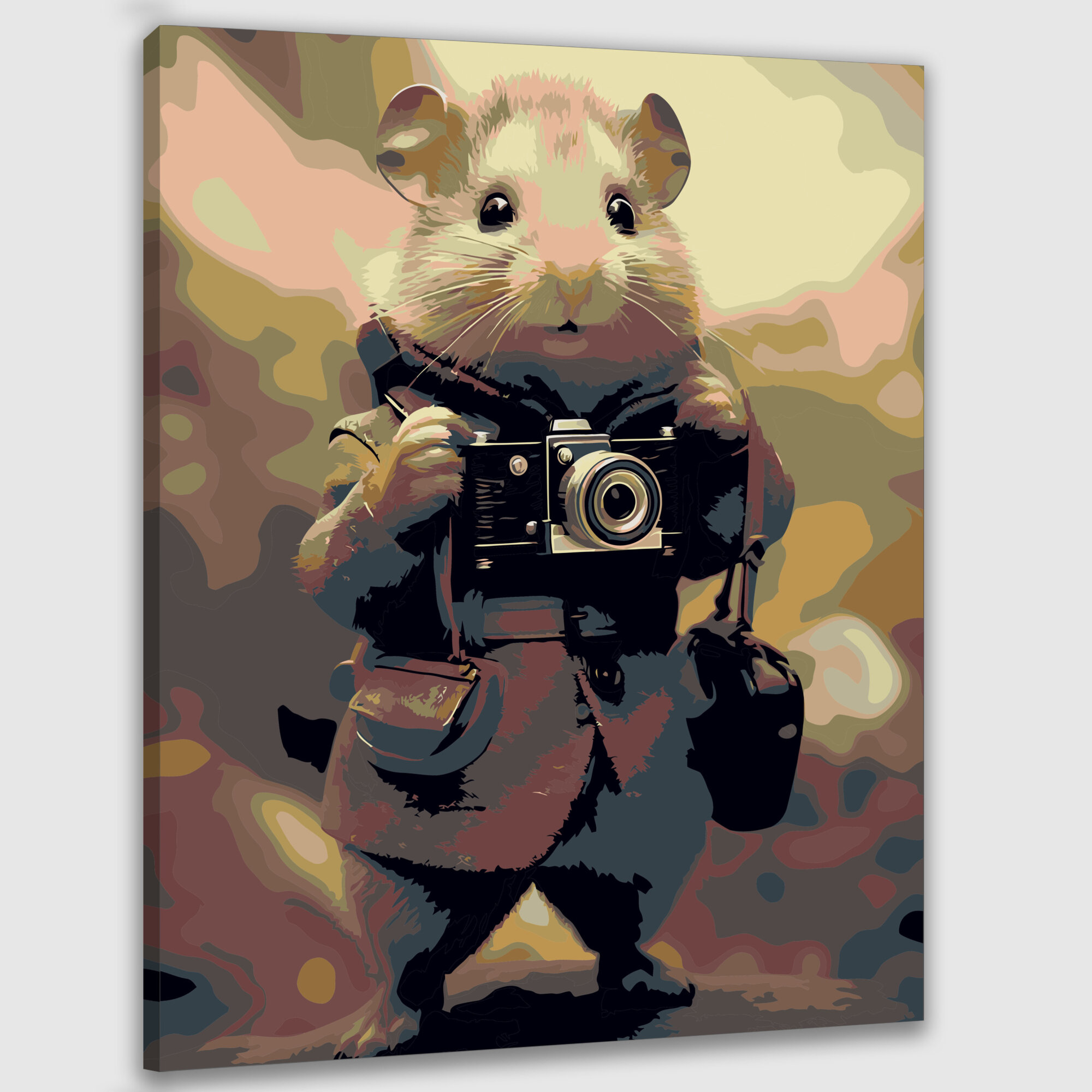 Картина по номерам 40x50 см, фотограф, хомячок, камера, лицо, пейзаж, цвета, композиция, глубина, чудо