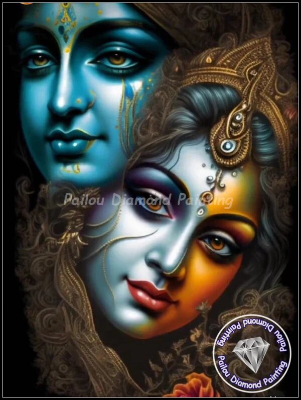 Картина из алмазной мозаики на подрамнике Круглые бриллианты 40х50см "Индия"