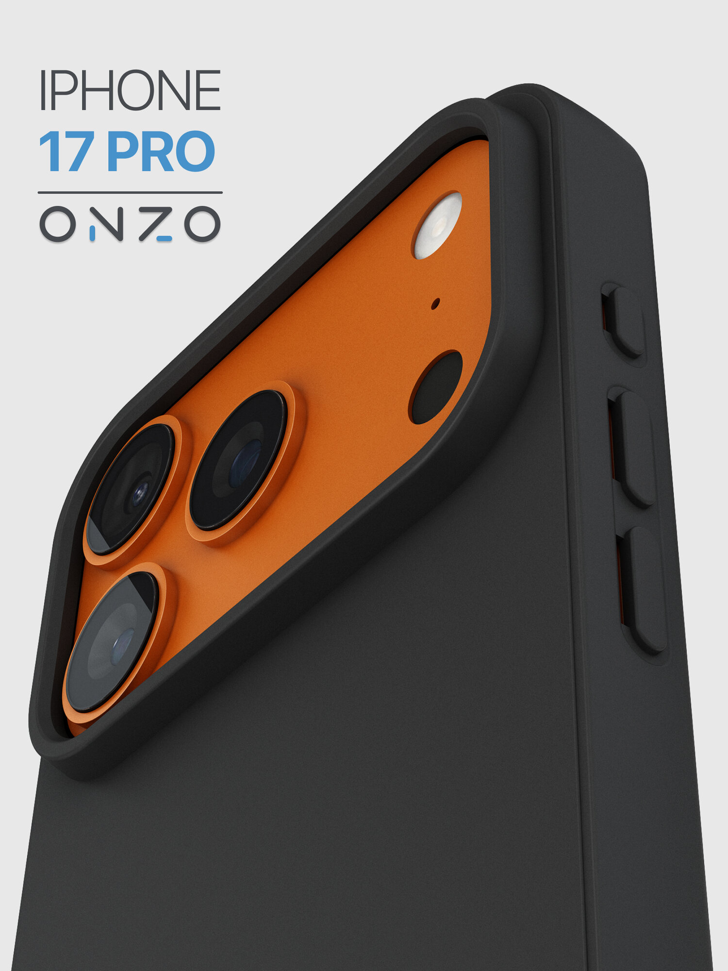 Защитный бампер на iPhone 17 pro / Чехол тонкий на Айфон 17 про, черный