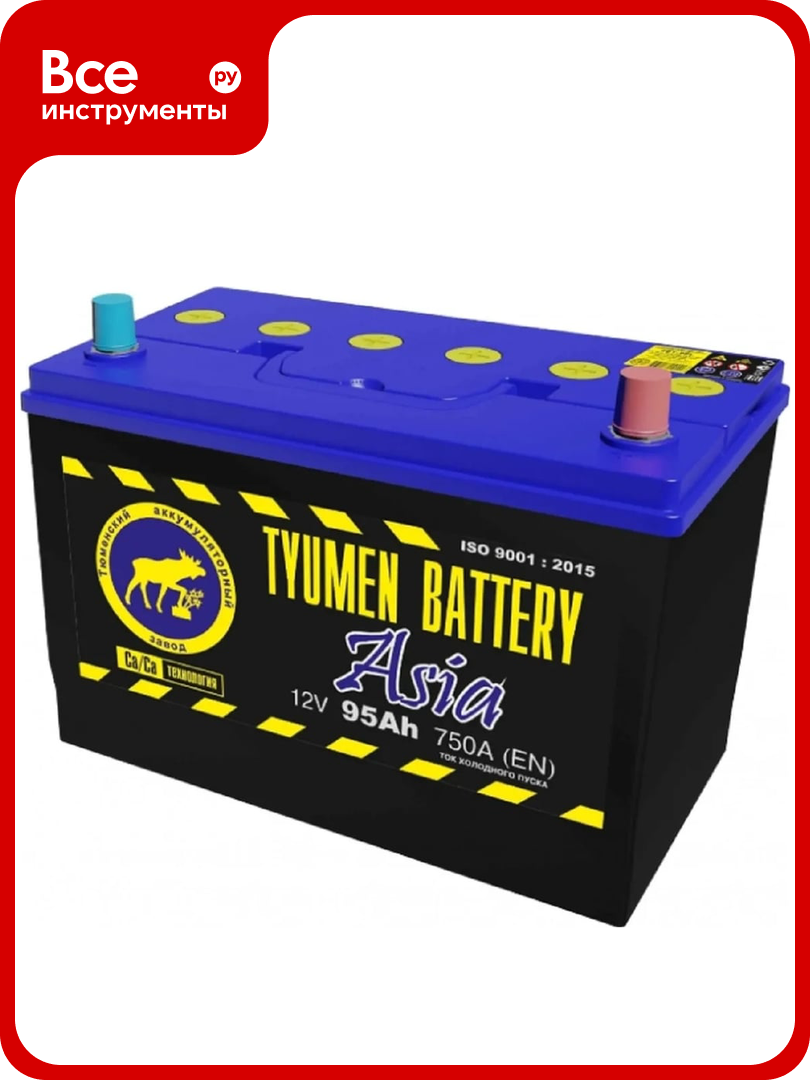 Аккумуляторная батарея TYUMEN BATTERY Тюмень asia 6ст -95.0 l TNSa95.0 обратная полярность для автомобилей легковых и грузовых кальциевая технология