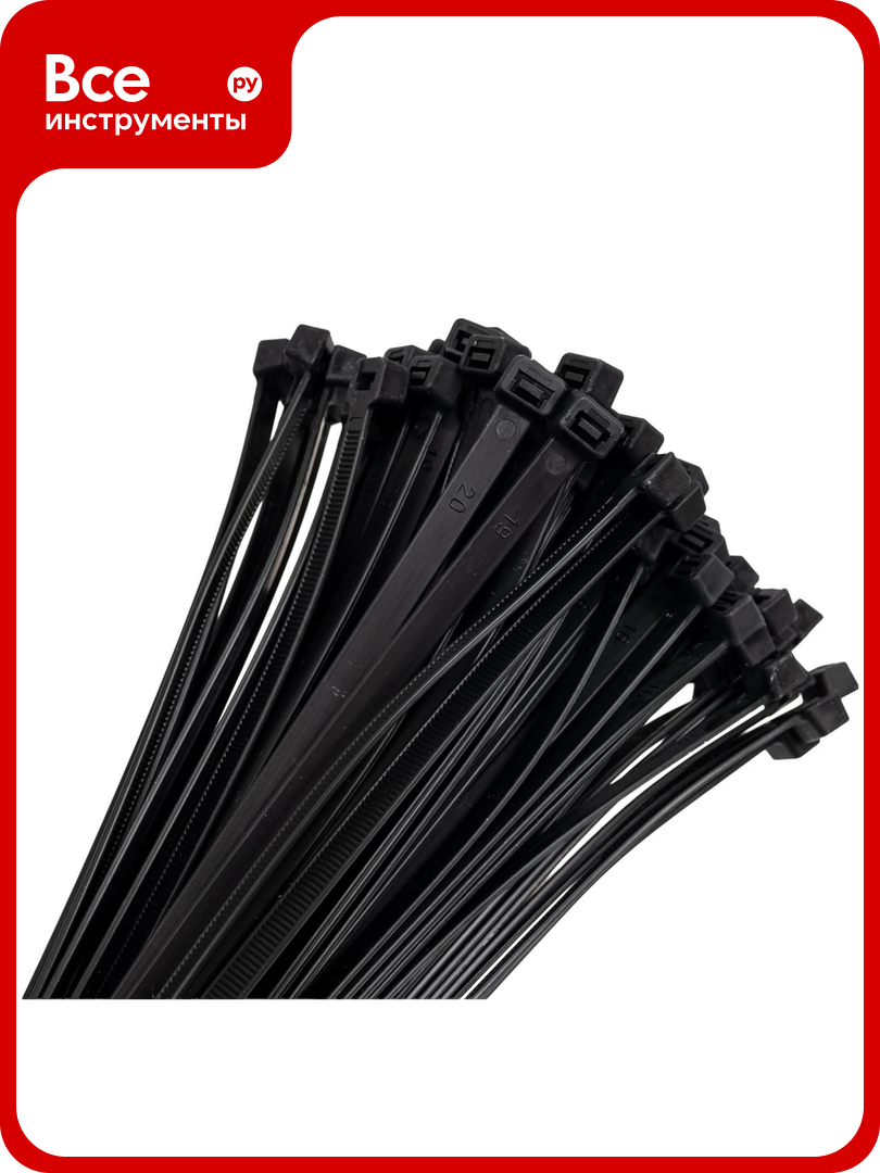 Кабельные стяжки FORTISFLEX КСС Nord 8х500 мм черные 100 шт. 79756, черный
