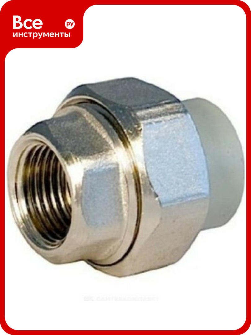 Муфта комбинированная RTP разъемная. американка, внутренняя резьба, D20х1/2 мм, серая 15515 для прокладки электрических сетей