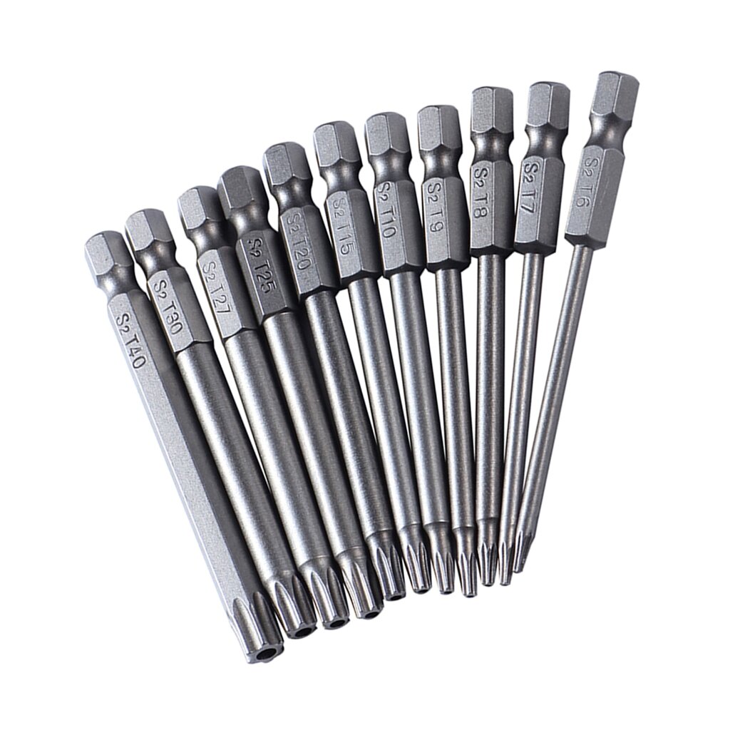 Набор из 11 бит Torx, набор бит Torx для отвертки 3,52 дюйма, ударный магнитный адаптер шестигранник T7 T8 T9 T20 T25 T27 T30 T40